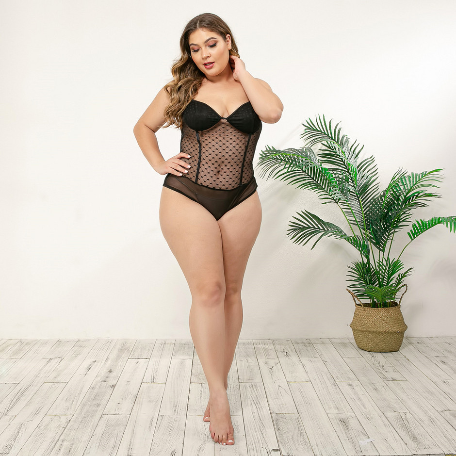 Γυναικείο κορμάκι με τούλι και μεγέθη έως 4XL - Badu.gr